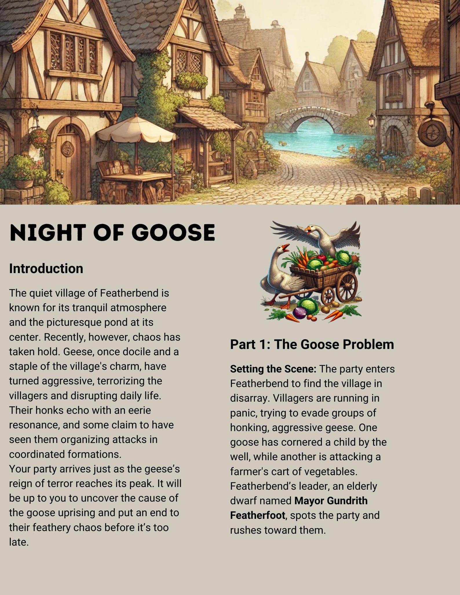 Night of Goose - A D&D 5e One-shot Adventure (levels 2-3) - Etsy