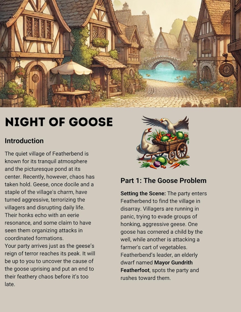 Night of Goose - A D&D 5e One-shot Adventure (levels 2-3) - Etsy