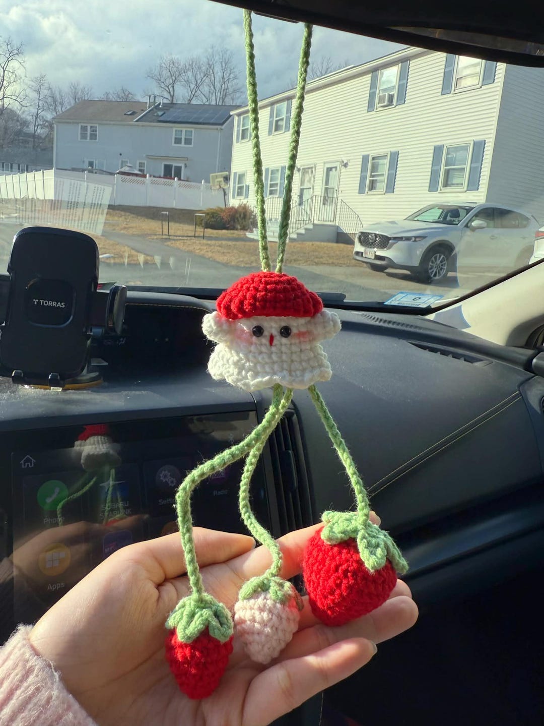 Handmade Crochet Strawberry Car Hanging - Etsy