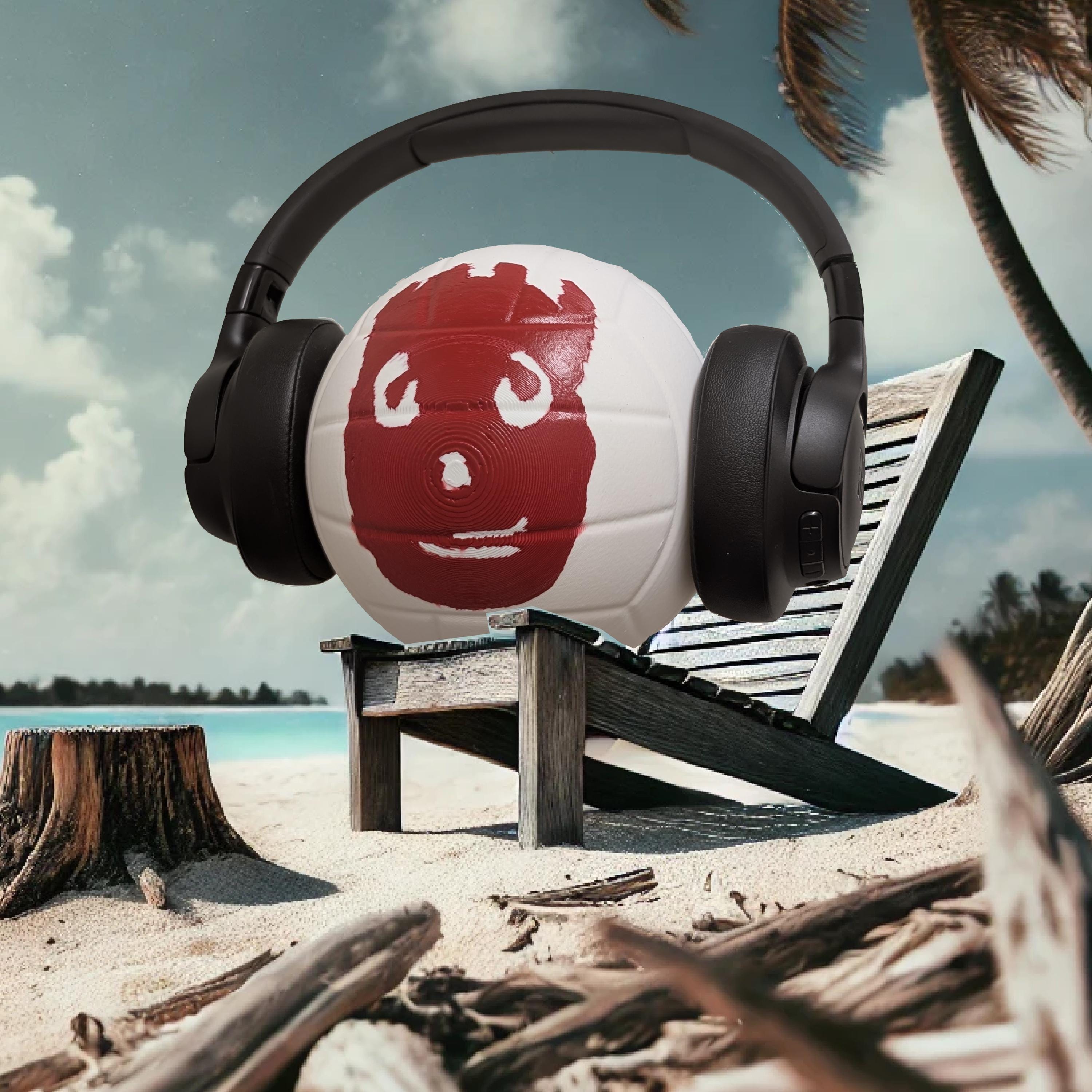 Wilson From Castaway: Wall Mounted 3D Printed Volleyball, Headphone ...