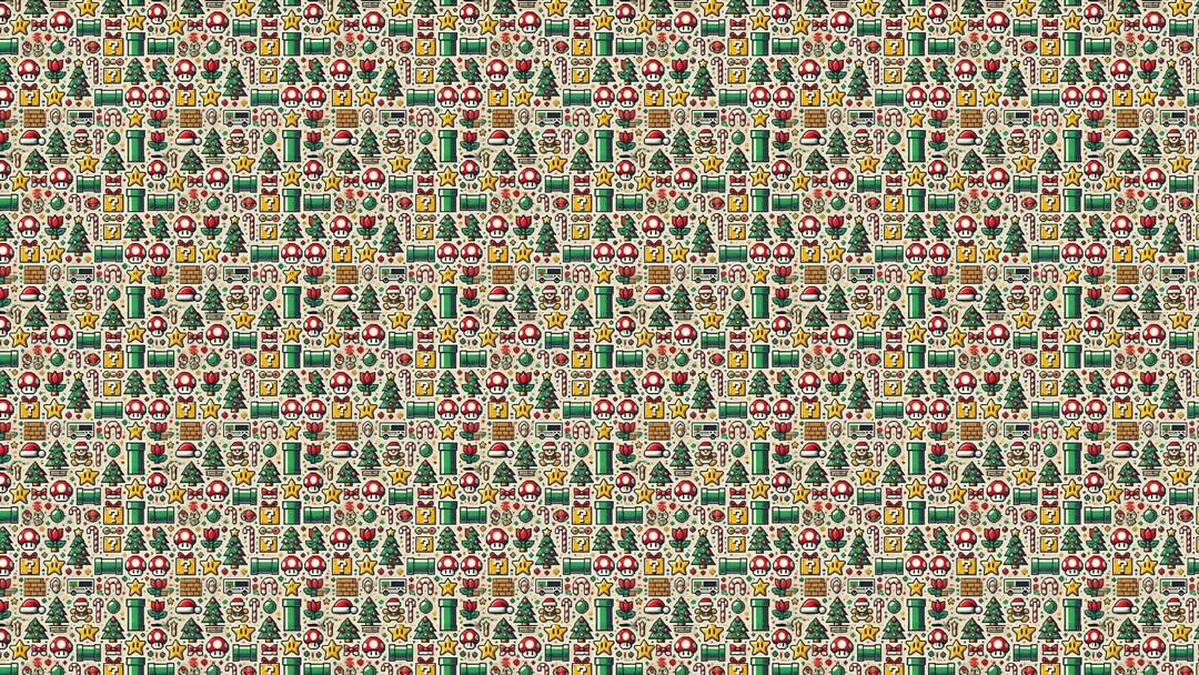 Printable Mario Themed Christmas Seamless Pattern Design - Etsy