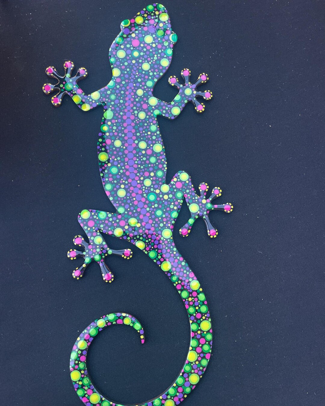 Hand Painted Hanging Gecko Wall Decor - Etsy