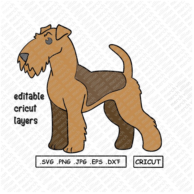 Airedale Terrier Dog SVG | Laser Cut File, Clip Art (digital Download ...