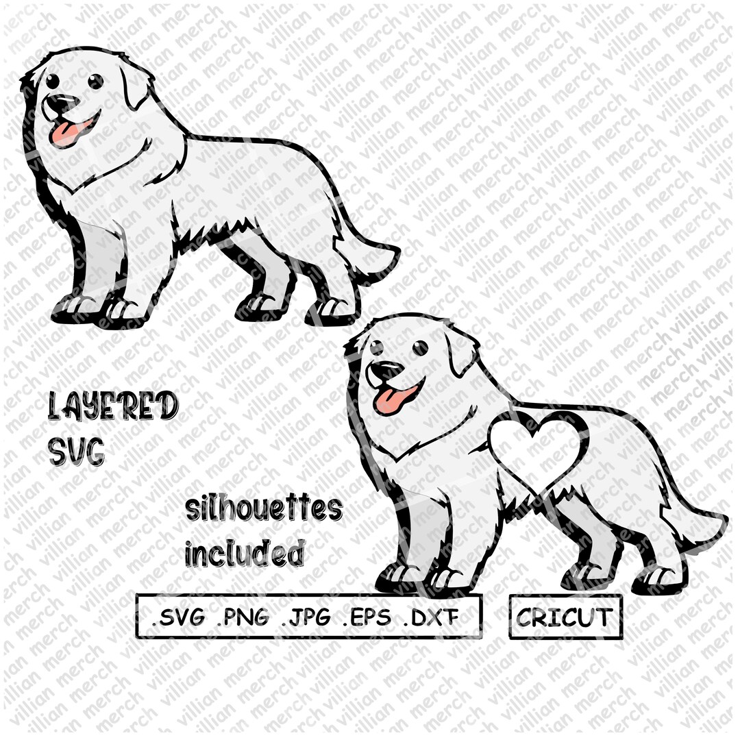 Great Pyrenees Svg Dog Commercial Happy Pyrenees Mom Silhouette Vinyl ...