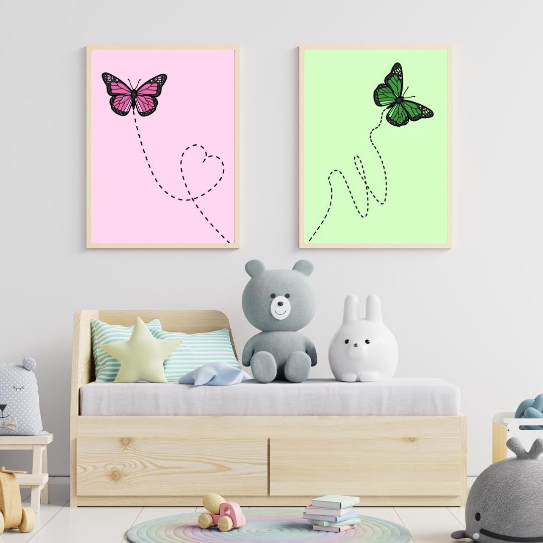 Glinda and Elphaba Butterfly Instant Digital Downloads Perfect for a Nursery or Children's Room ...