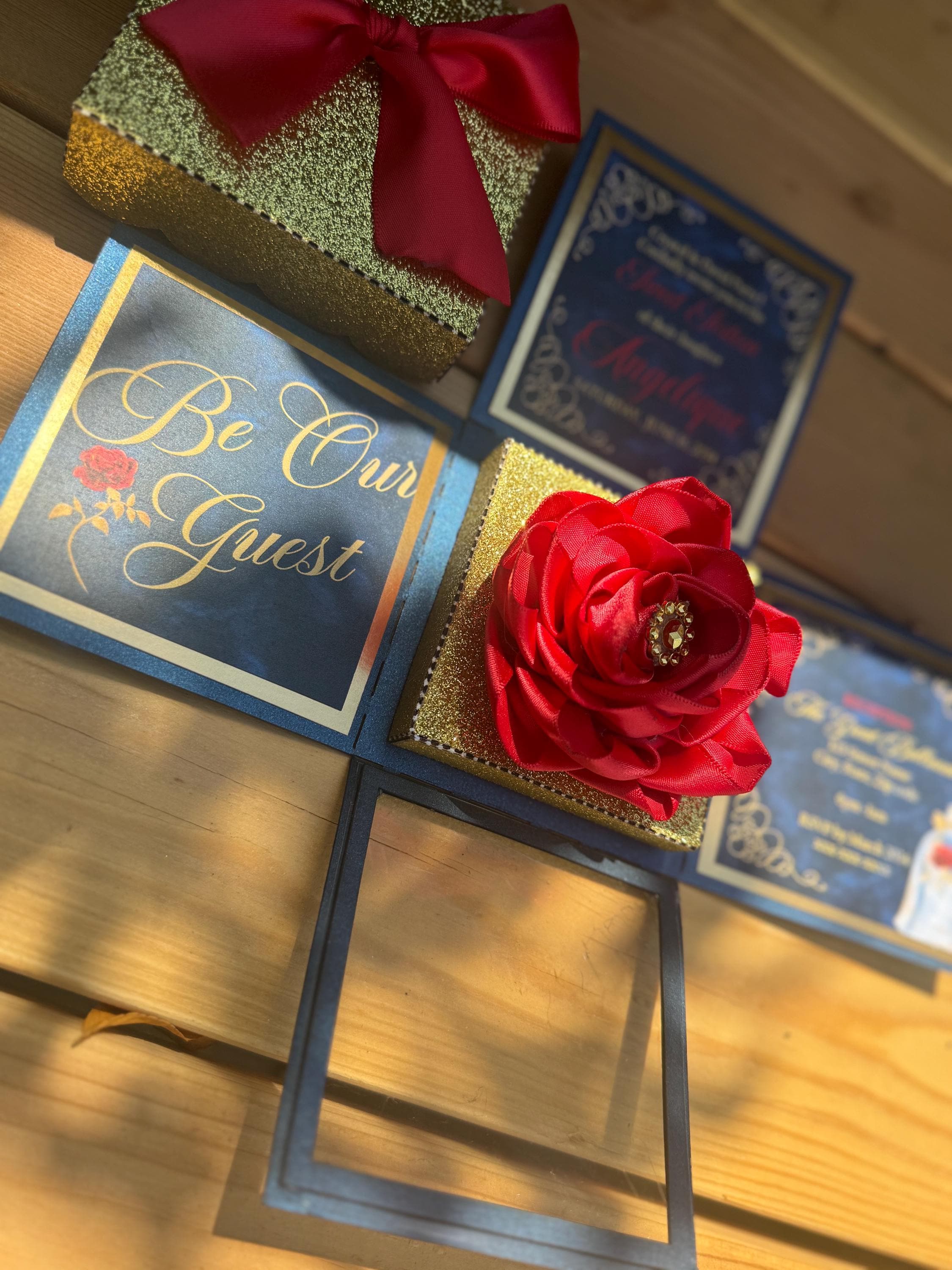 Beauty and the Beast Exploding Box Quinceañera Sweet 16 Invitation ...