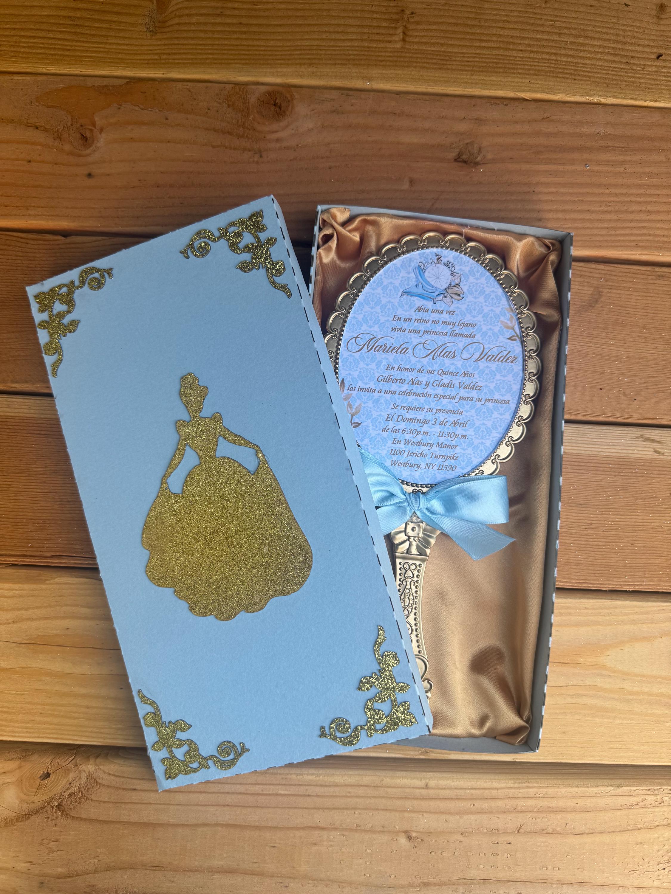 Cinderella Mirror Box Quinceañera Invitation | Invitación Para ...