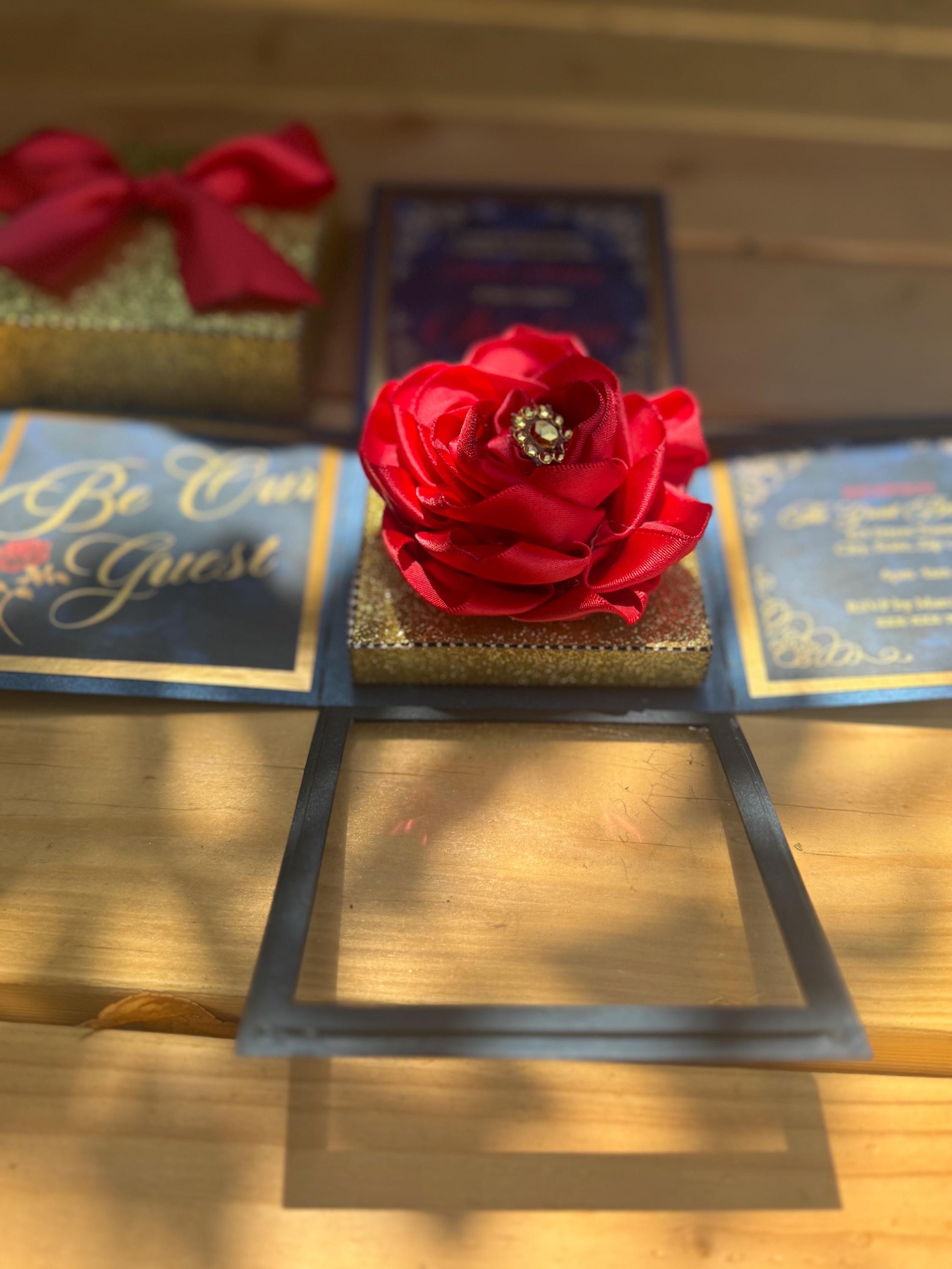 Beauty and the Beast Exploding Box Quinceañera Sweet 16 Invitation ...