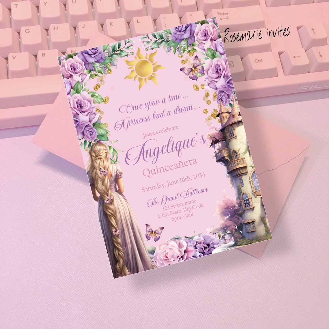 Rapunzel Tangled Quinceañera Invitation | Invitación Para Quince Años ...