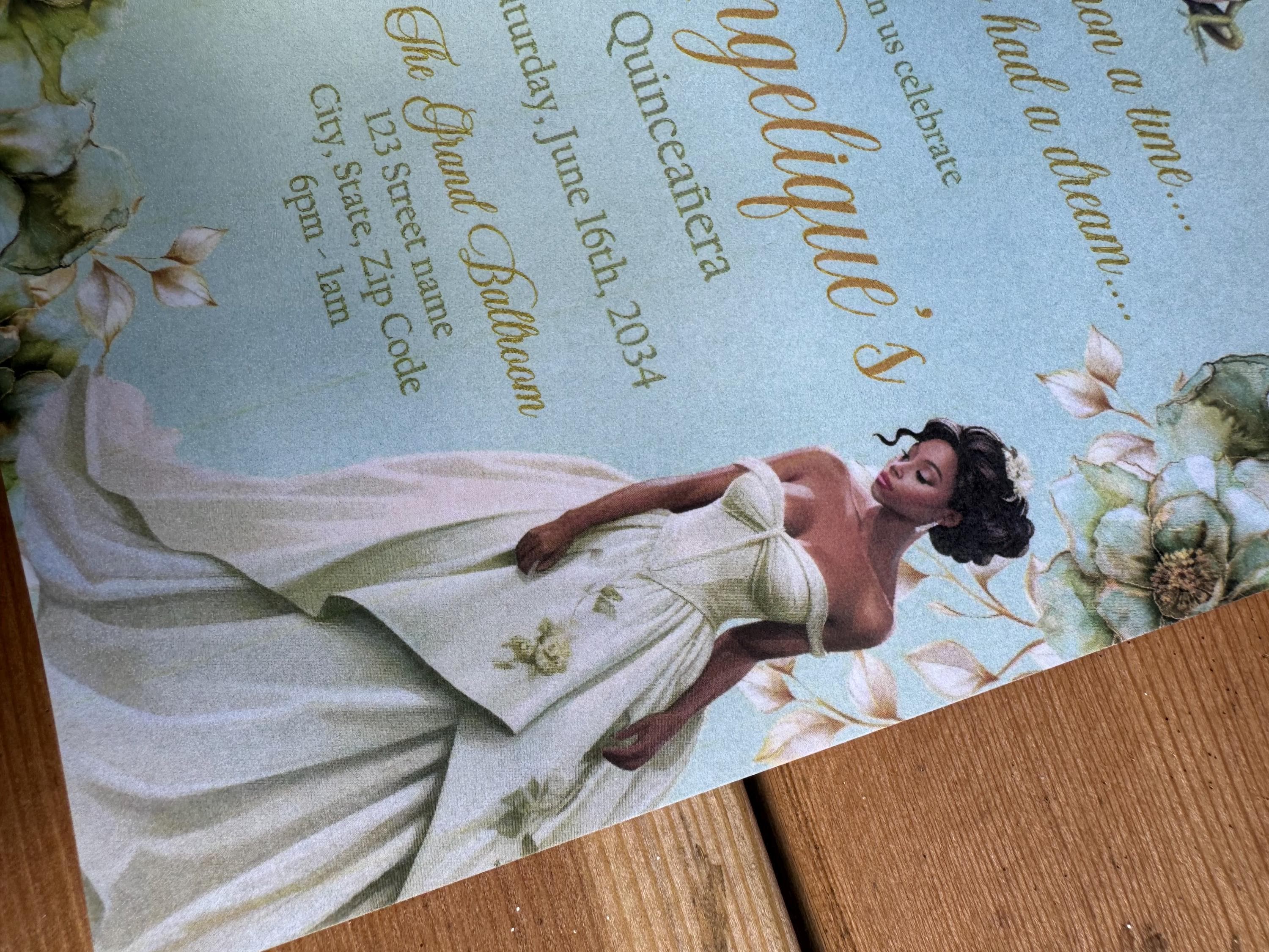 Princess and the Frog Tiana Quinceañera Invitation | Invitación Para ...