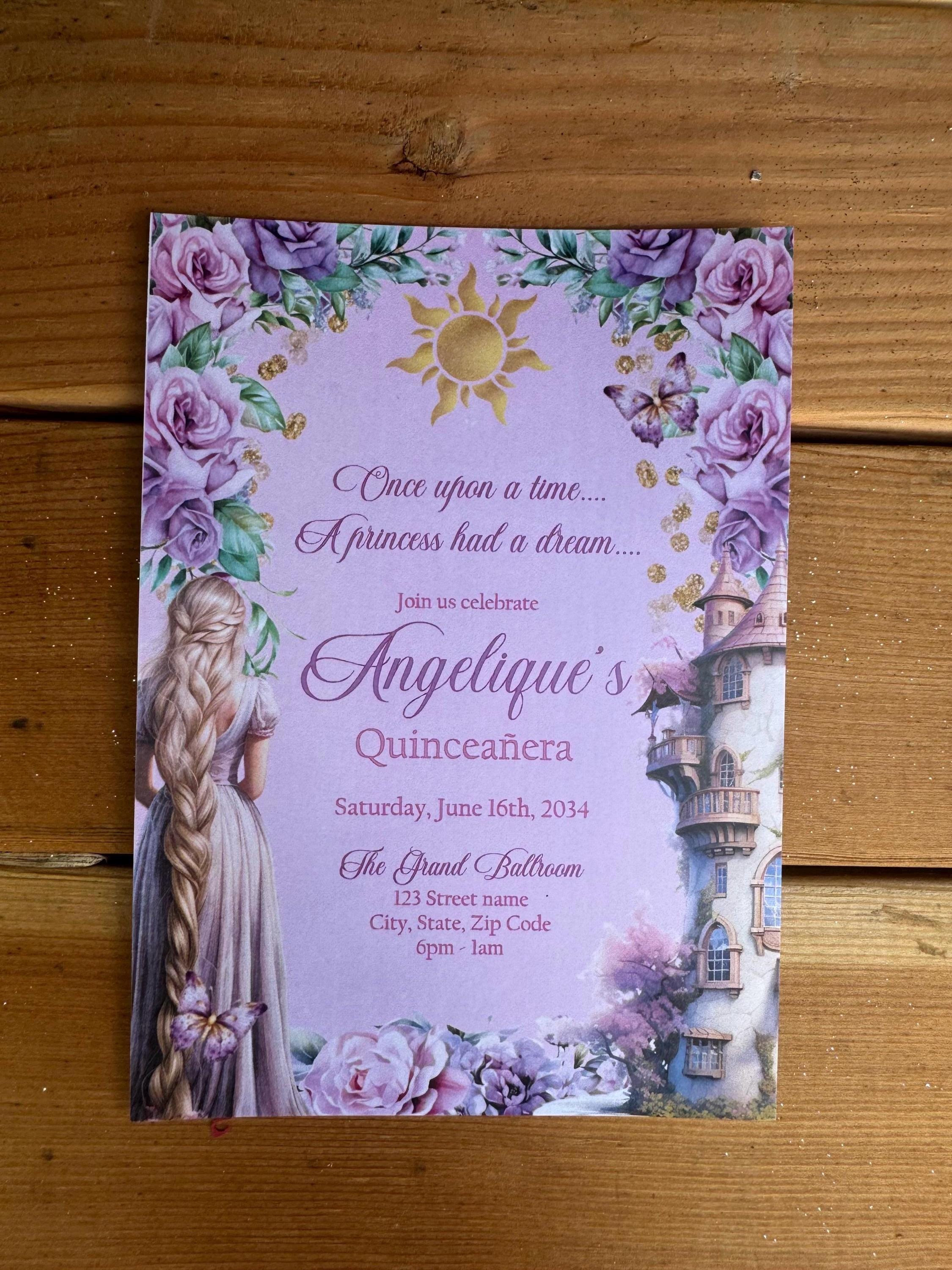 Rapunzel Tangled Quinceañera Invitation | Invitación Para Quince Años ...