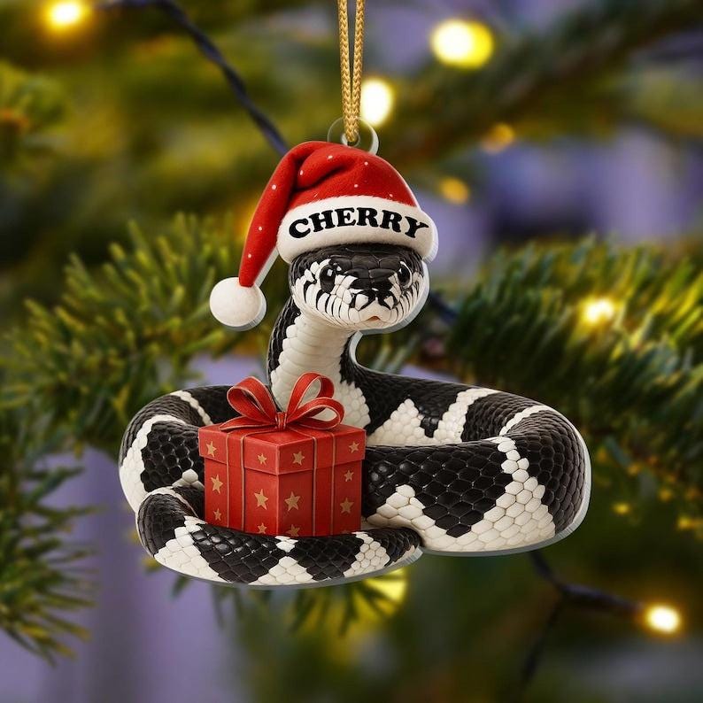 Personalized Ball Python Ornament 2025, Custom Snake Christmas Ornament ...