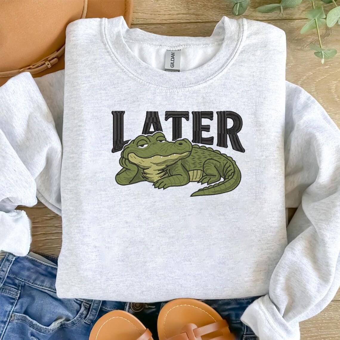 Later Gator Embroidery Design, Later Gator File, Alligator Funny ...
