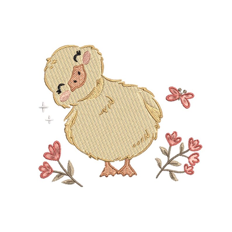 Cute Chick Machine Embroidery Design 4 Sizes, Yellow Chicken Digital ...