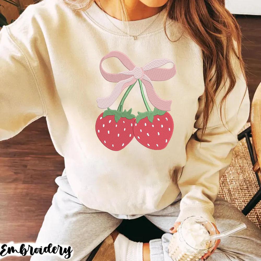 Strawberry Machine Embroidery File, Farm Design, Strawberry File ...
