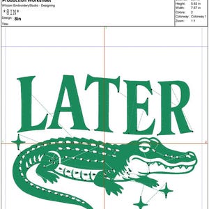 Later Gator Embroidery Design, Later Gator File, Alligator Funny ...