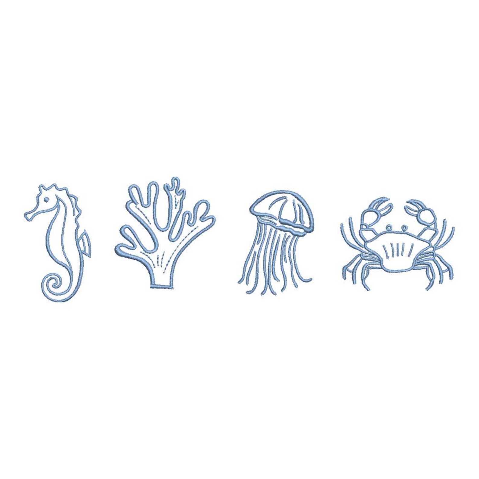 Seashells Embroidery Design, Beach Embroidery Design, Summer Line Art ...