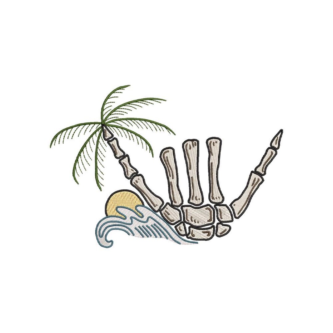 Hand - Aloha, Mahalo, Shaka, Hang Loose - Skeleton Hang Loose ...