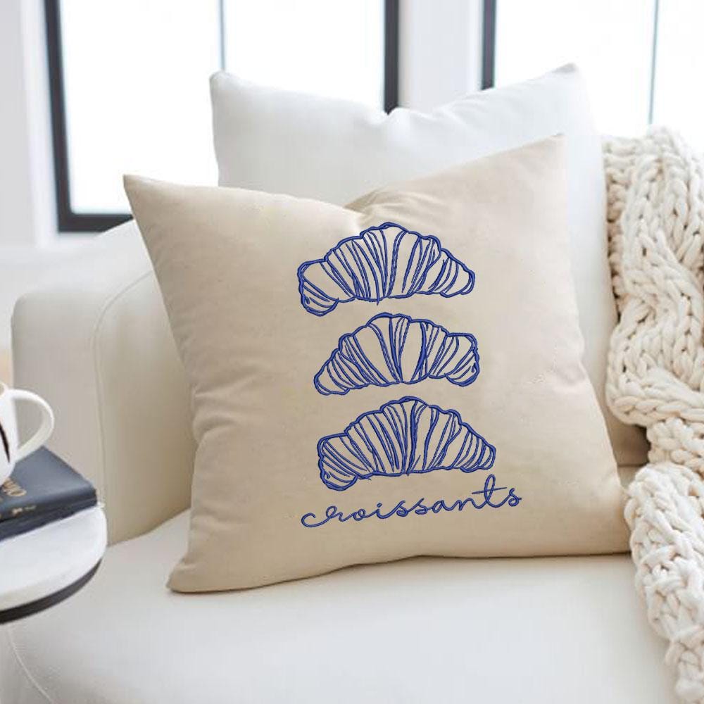 Croissant Machine Embroidery Design, Trendy Embroidery Designs ...