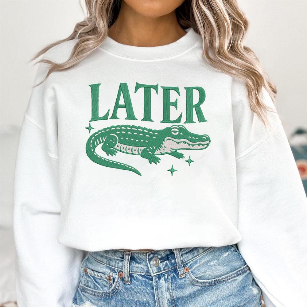Later Gator Embroidery Design, Later Gator File, Alligator Funny ...