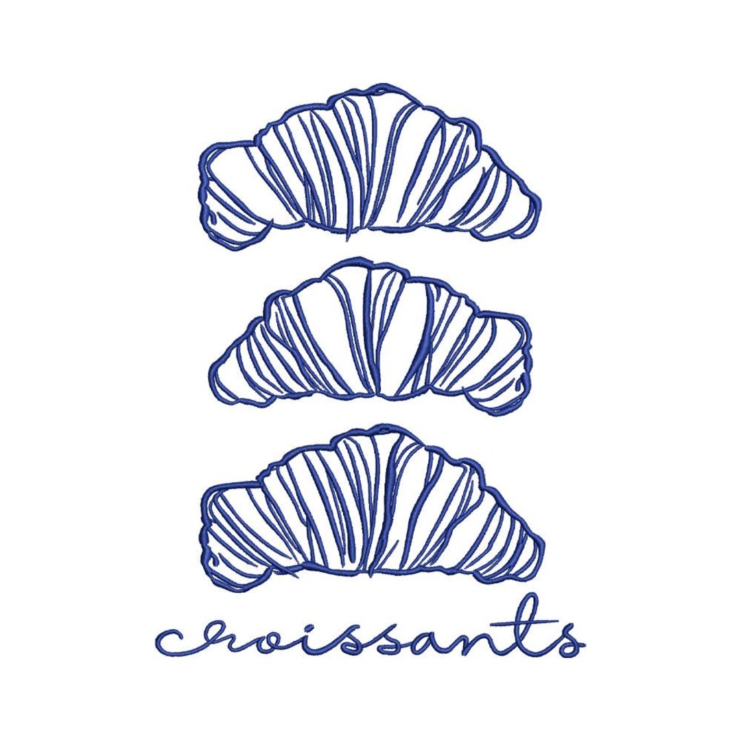 Croissant Machine Embroidery Design, Trendy Embroidery Designs ...
