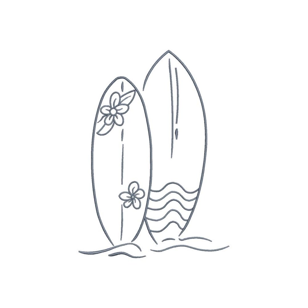 Surfboards Embroidery Design, Trendy Embroidery Designs, Embroidery ...