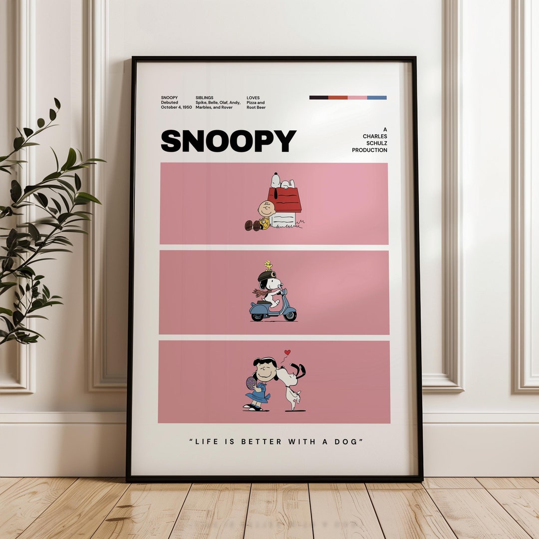 Snoopy Digital Wall Art, Printable Peanuts Poster , Charlie Brown ...