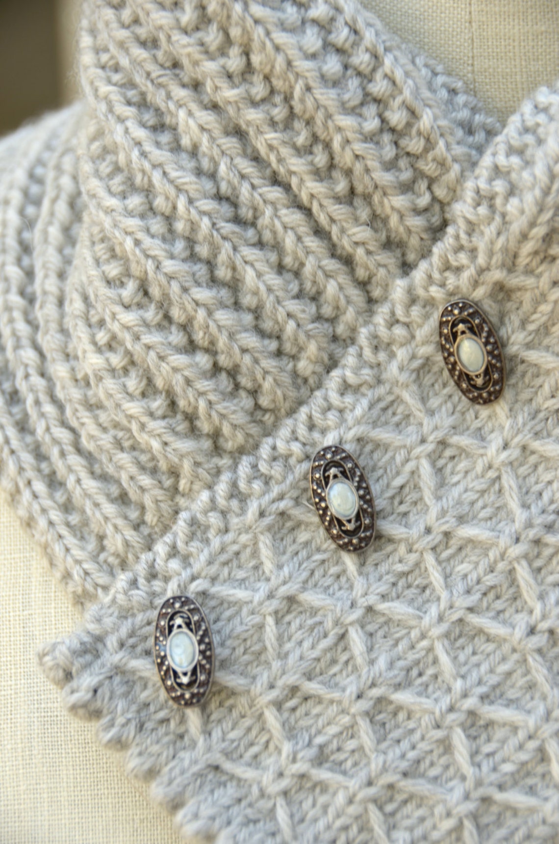 Quilted Lattice Ascot PDF Knitting Pattern Instant Download - Etsy