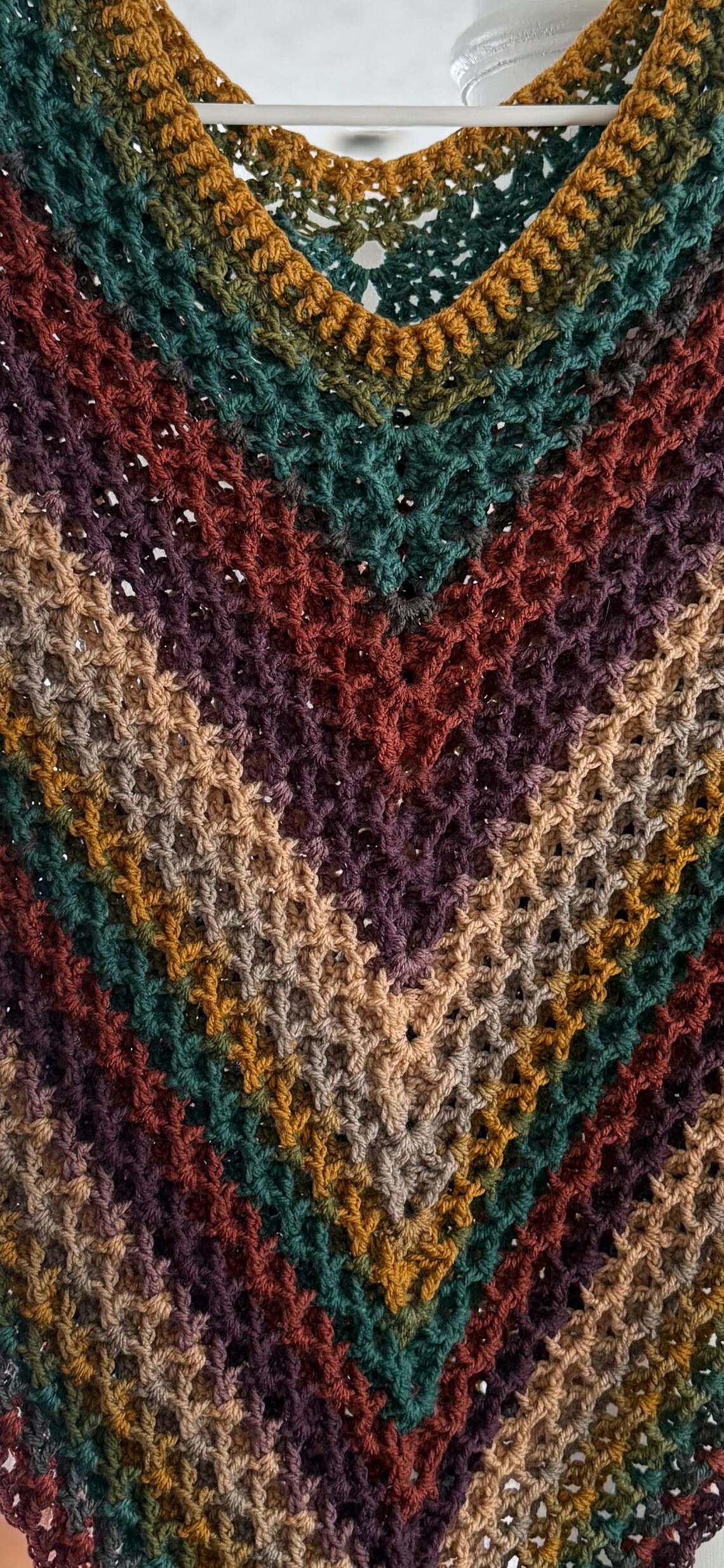 Striped Poncho - Etsy