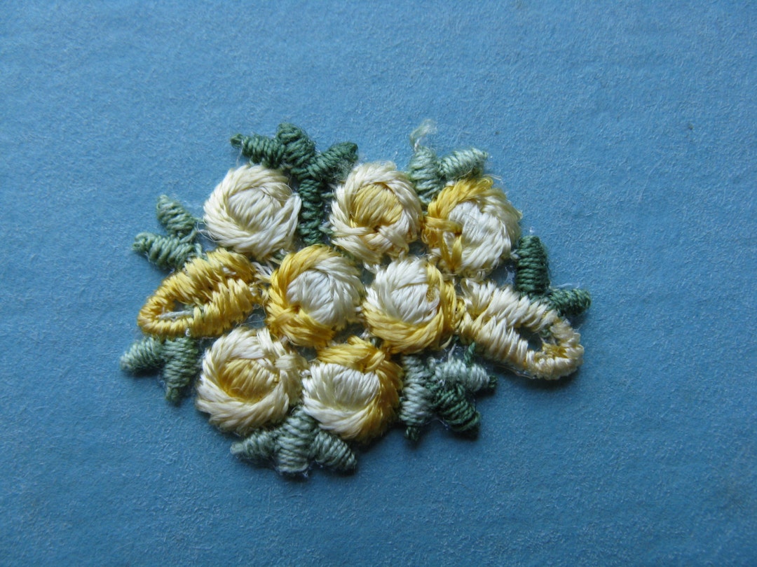 Yellow Rose Appliqué Vintage Floral Rosebud Bunch Jacket Patch Trim - Etsy