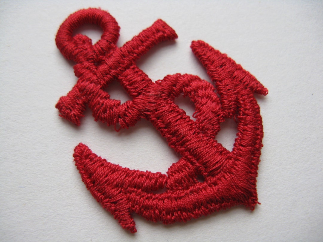 Red Anchor Appliqué Vintage Nautical Military Patch Sewing Trim - Etsy