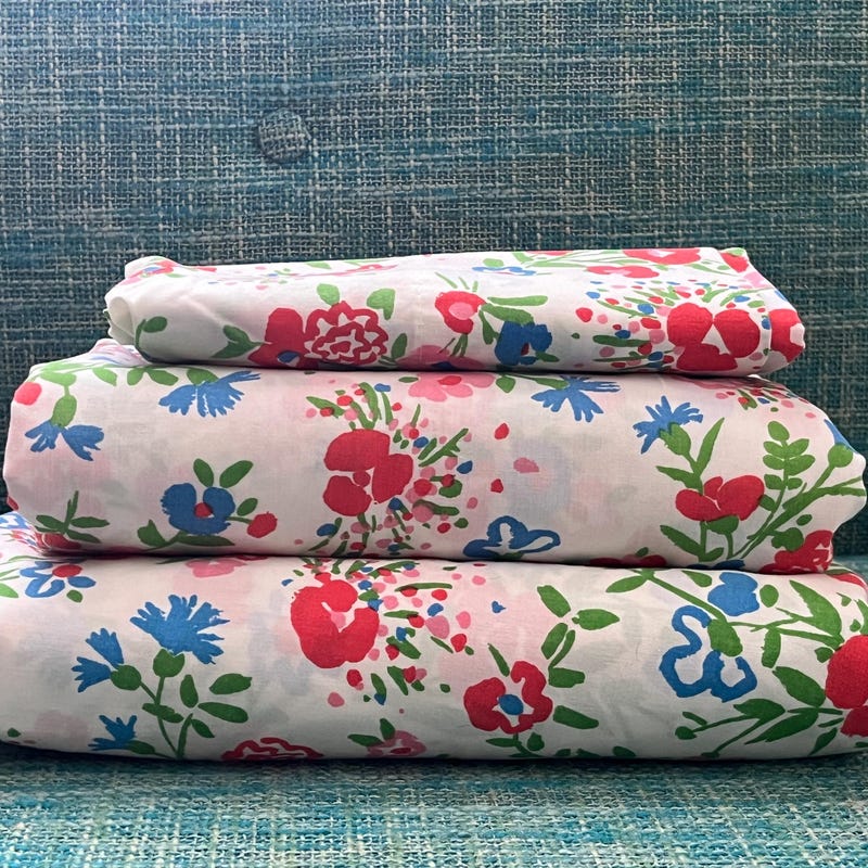 Vintage Floral Sheet - Etsy