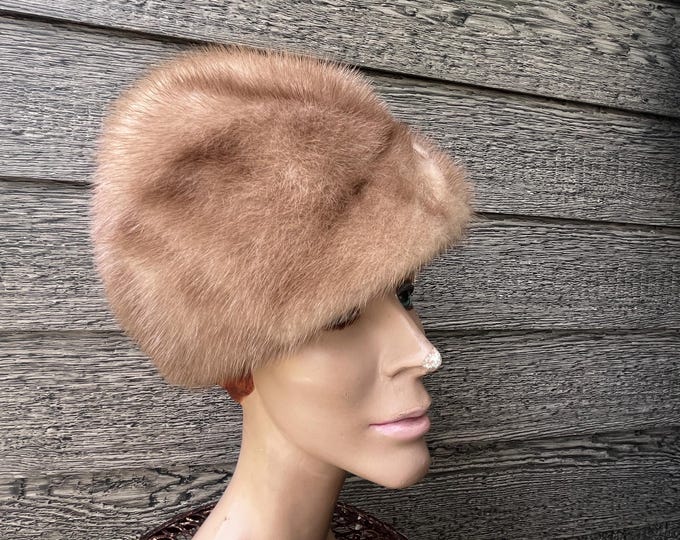 Vintage Mod Fur Hat 1960s Mink Short Brim Winter Cap - Etsy