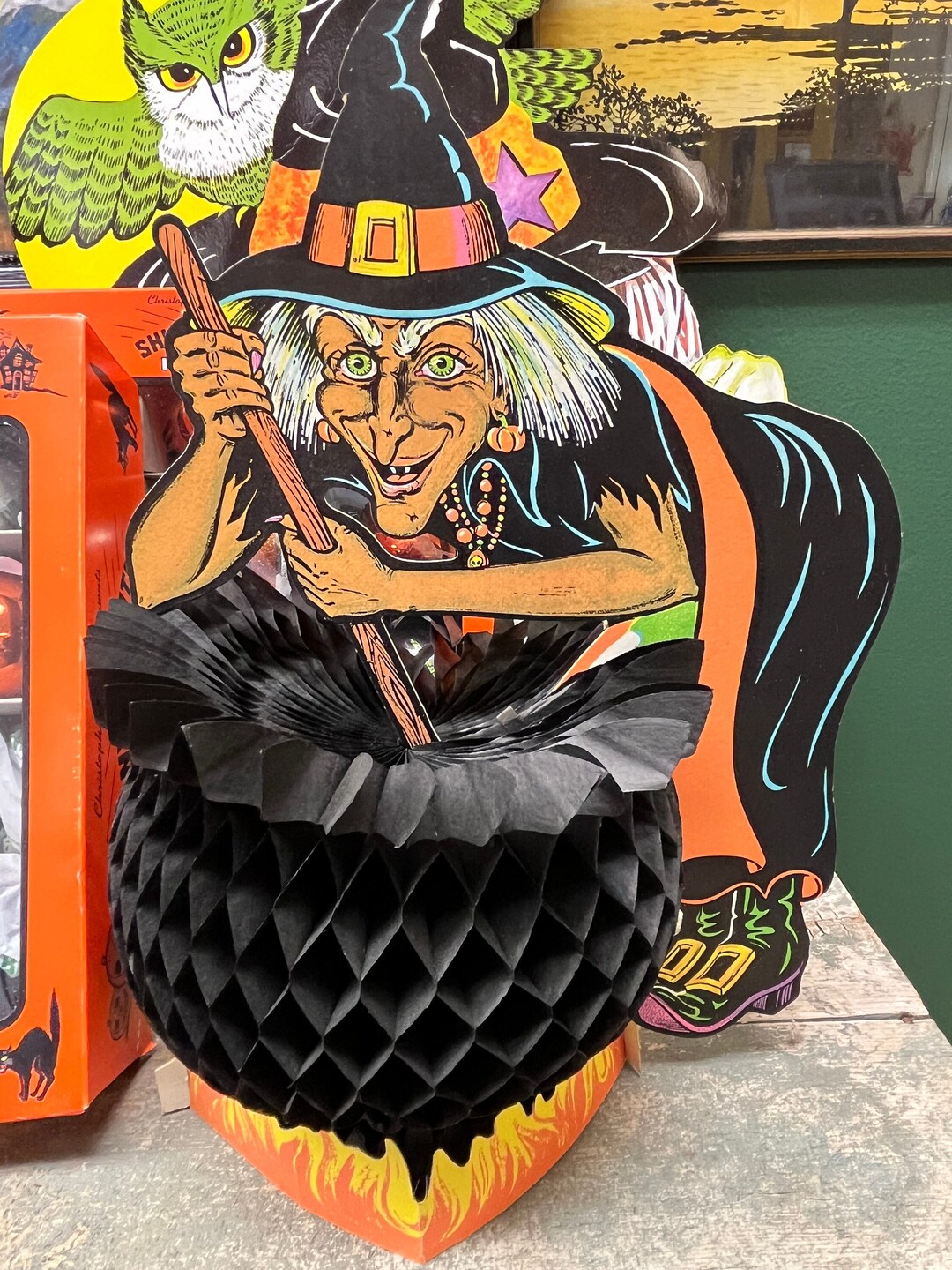 Beistle Honeycomb Halloween Witch 1970s Centerpiece Decoration Etsy