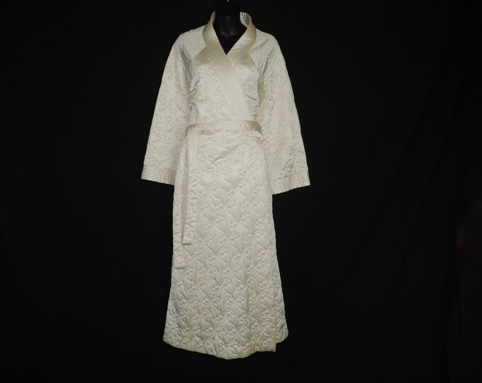 Vanity Fair Quilted Robe 1960s Ivory Dressing Gown Large - Etsy