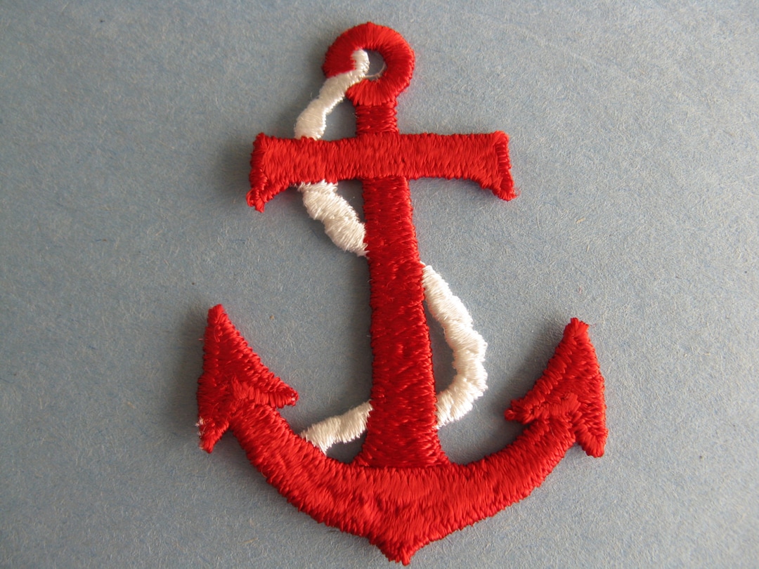 Red Anchor Appliqué Vintage Nautical Naval Sailor Military Patch - Etsy