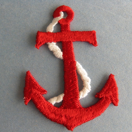 Red Anchor Patch Vintage Nautical Sailor Appliqué Trim - Etsy