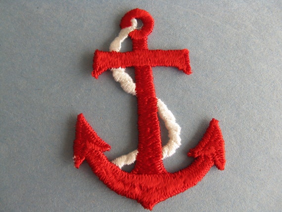 Red Anchor Appliqué Vintage Nautical Naval Sailor Military | Etsy