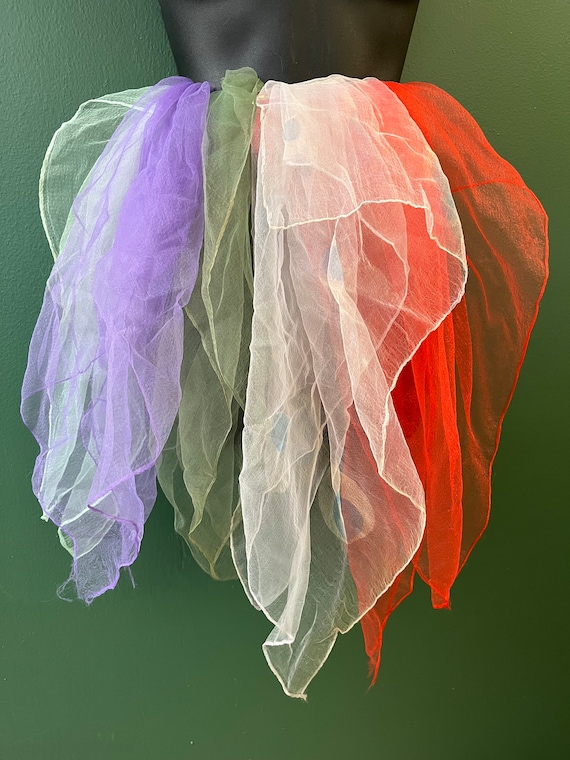 vintage sheer scarf collection 60s pastel nylon scarv… - Gem