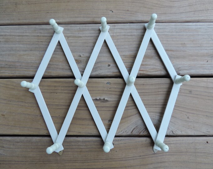 Vintage Expandable Rack Wooden Peg Wall Rack Accordion Hat - Etsy