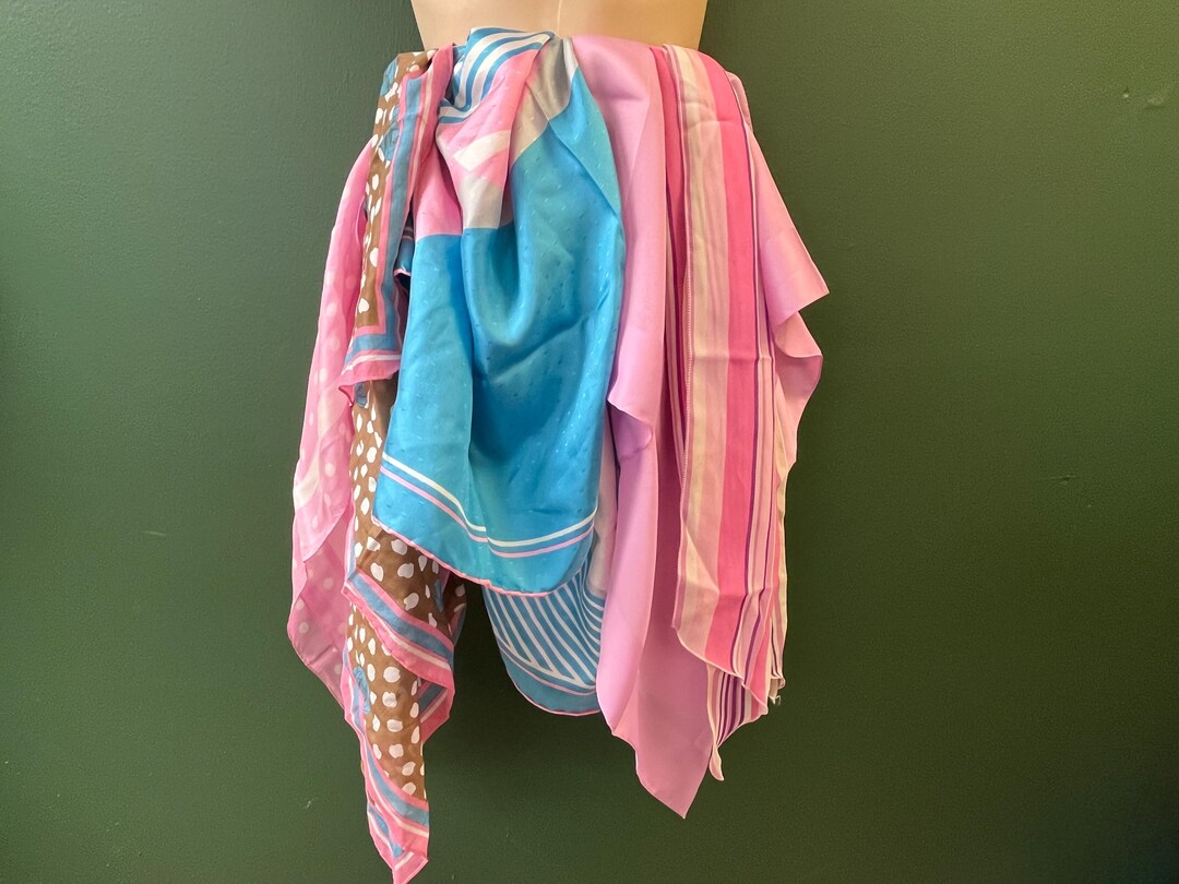 Vintage Scarf Collection 1960s to 1970s Poly Nylon Scarves Floral Scarf ...