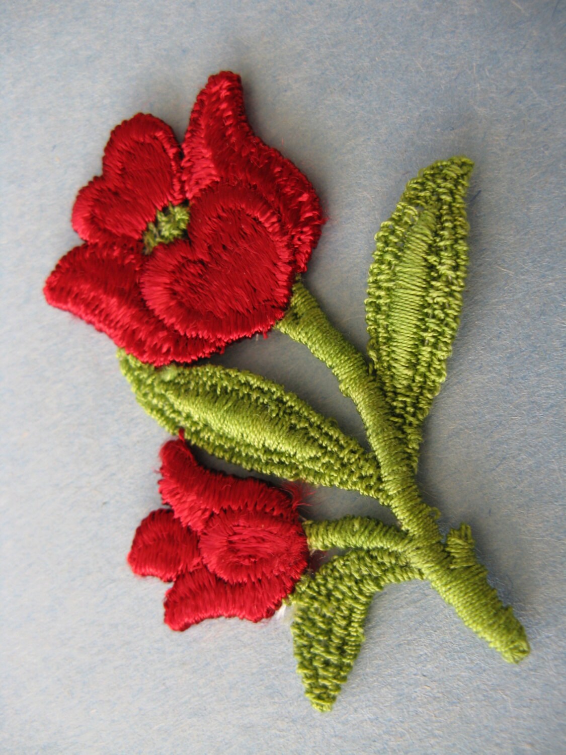 Vintage Tulip Patch Large Red Flower Appliqué Trim NOS - Etsy