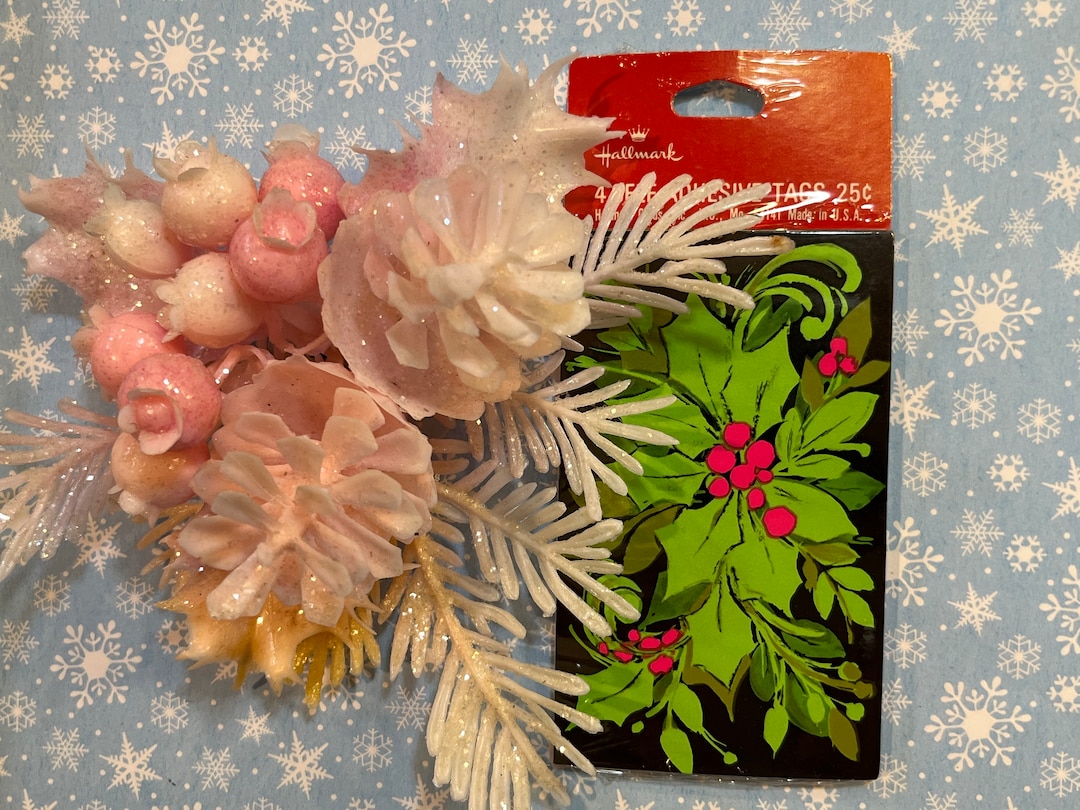 Vintage Christmas Tags 1960s Hallmark Mod Poinsettia Gift Tags - Etsy