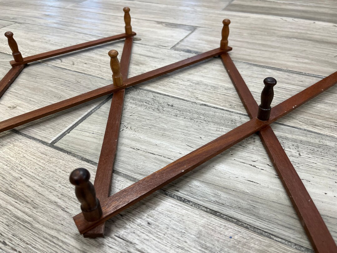 Vintage Expandable Rack Wooden Peg Accordion Hooks Primitive - Etsy