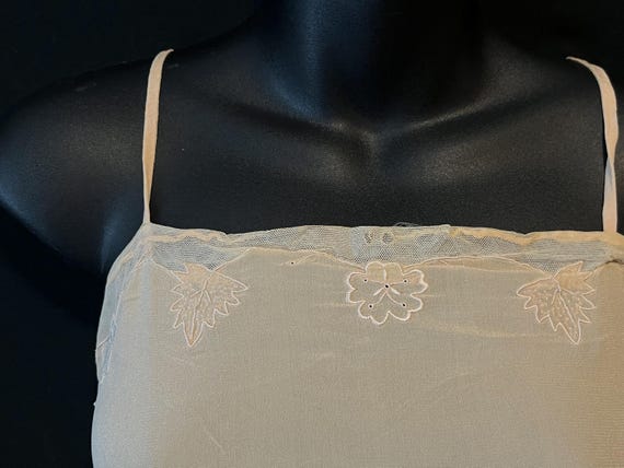 1930s silk step in teddy cream embroidered delicate n… - Gem