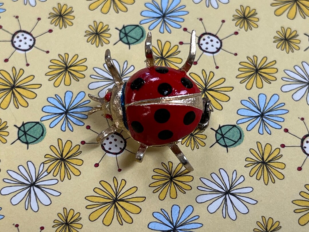 Tiny Ladybug Pin Vintage Enamel Insect Brooch - Etsy