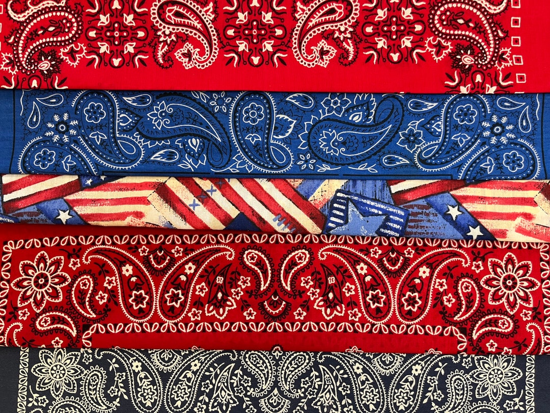 Vintage USA Bandana Collection Cotton Square Workwear Scarf - Etsy