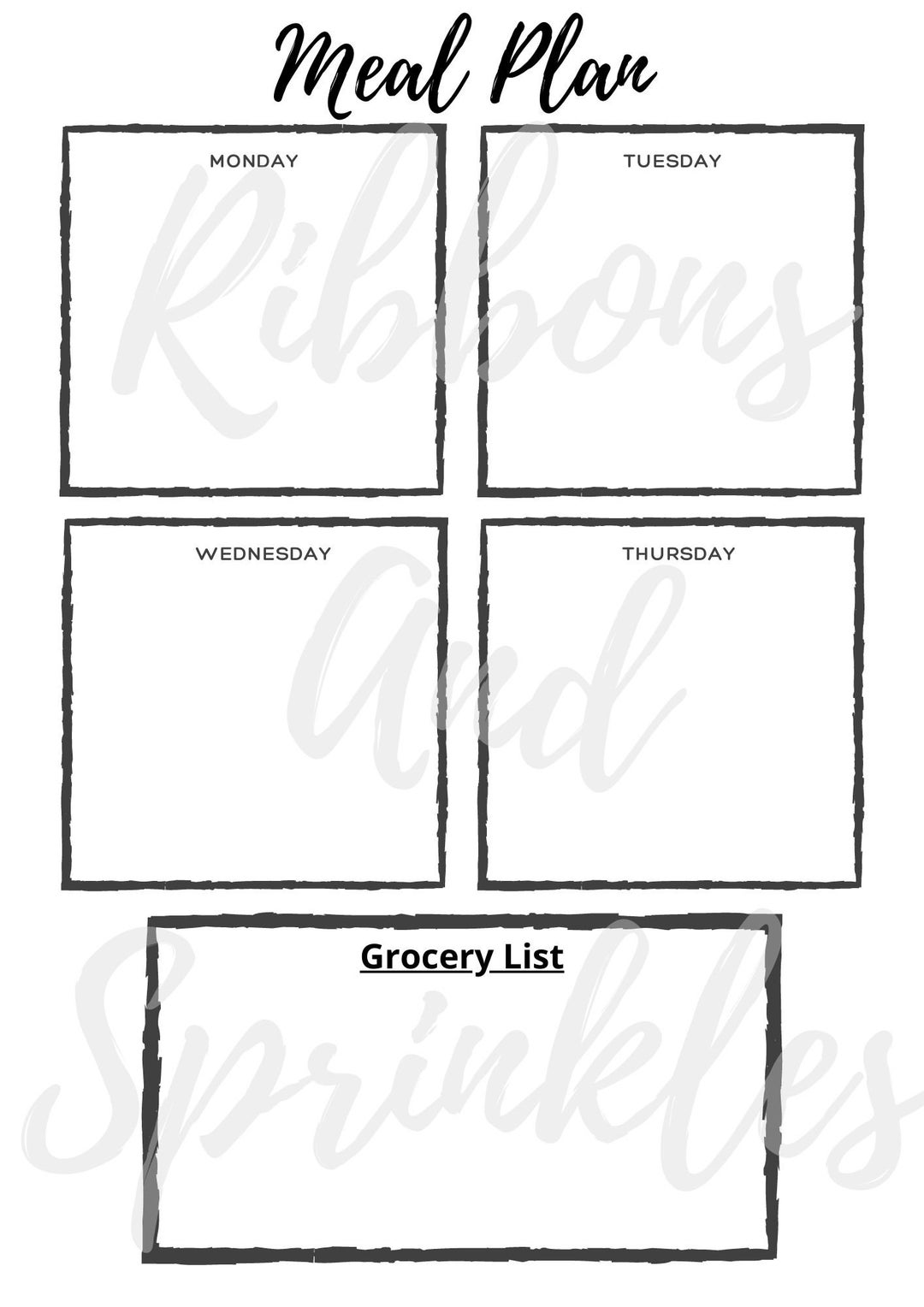 Menu Planning Guide** Digital File**print**boxes**menu**weekly**sticky ...