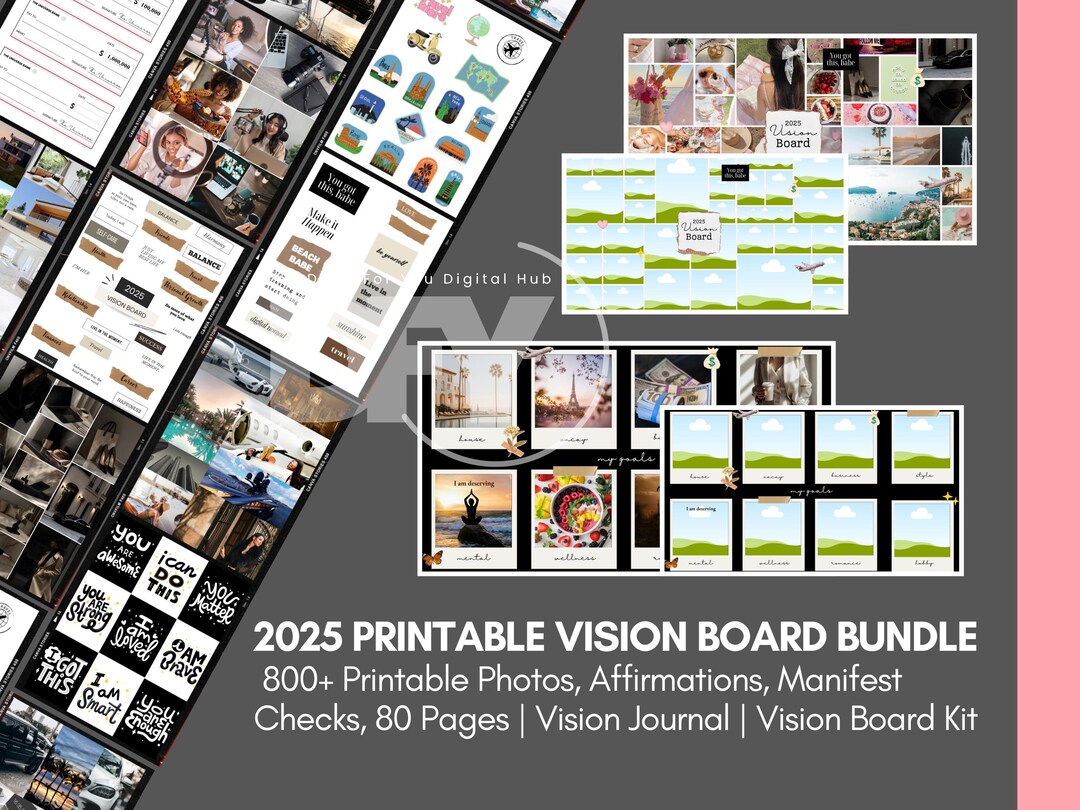 2025 Printable Vision Board Bundle With 800+ Printable Photos ...