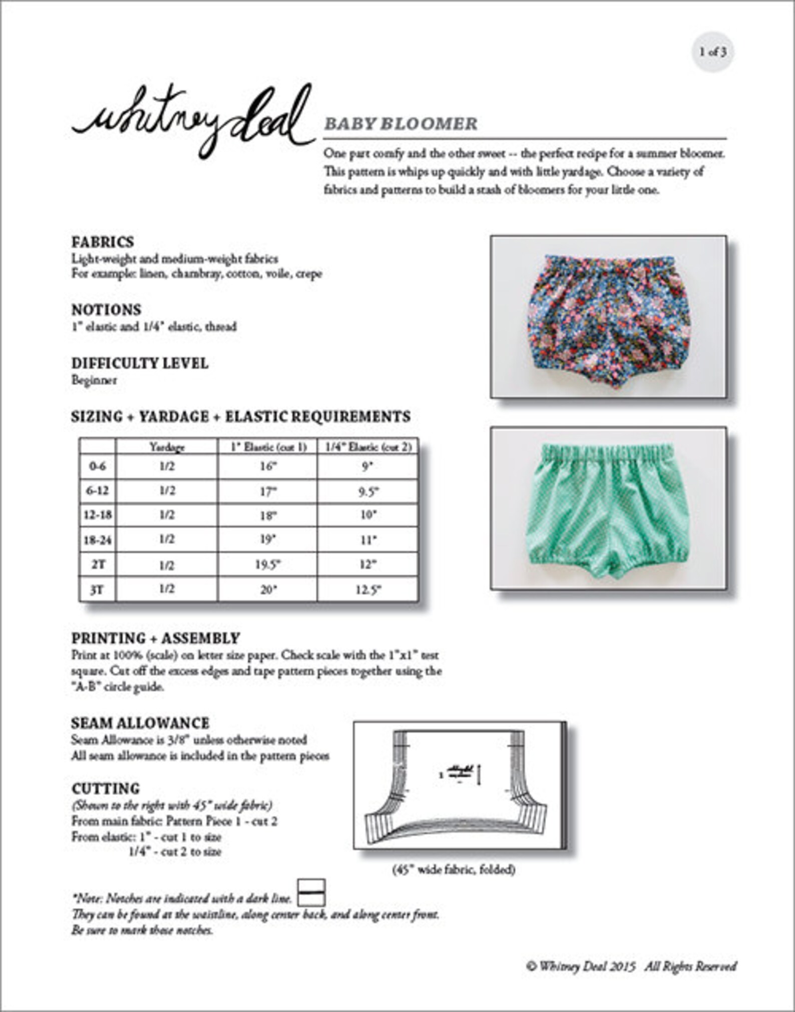 Baby Bloomers PDF Sewing Pattern Girls Apparel - Etsy